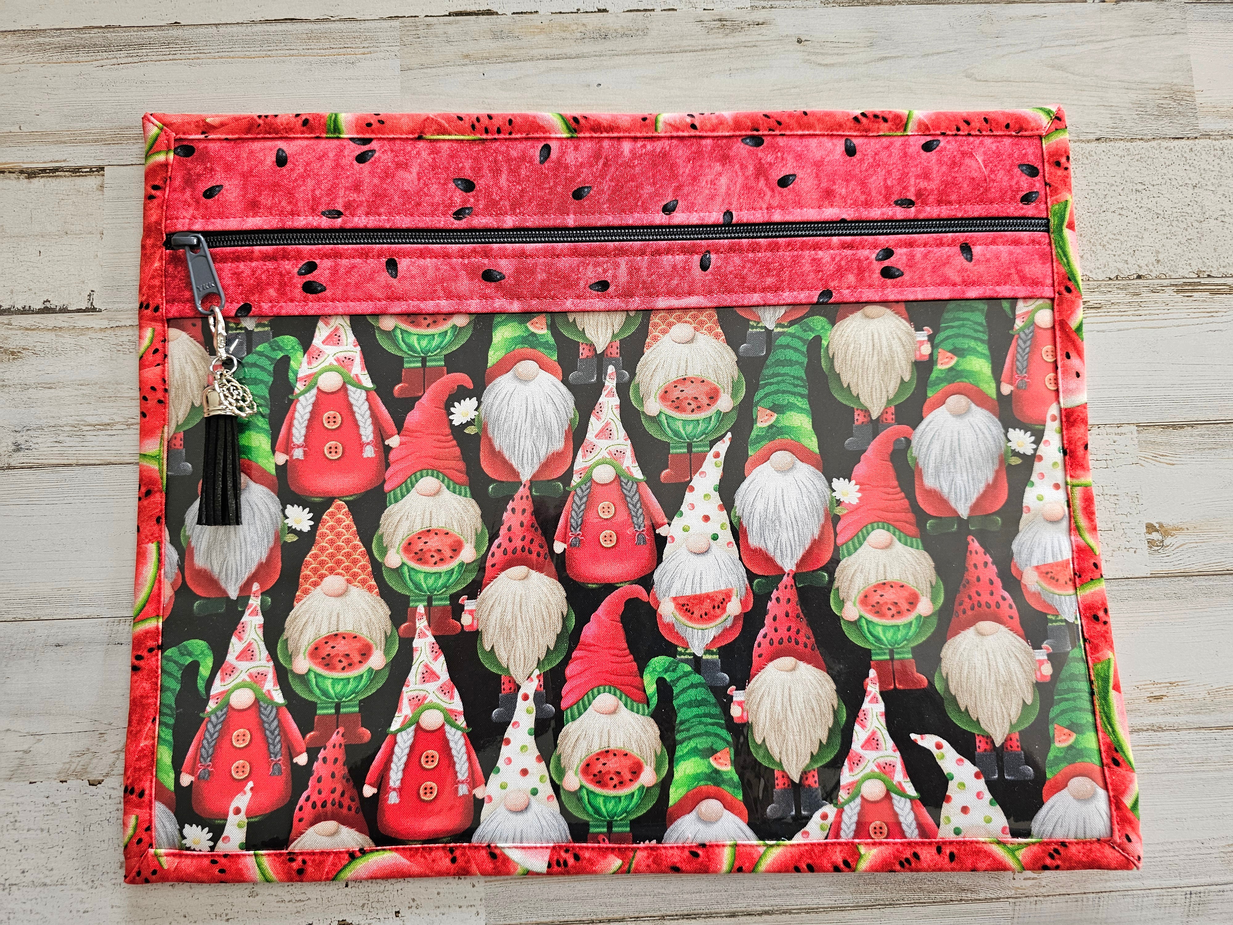 Gnome Watermelon Project Bag w/Watermelon Seeds Zipper casing - Discou ...